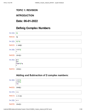 Complex Integral - Complex Analysis - Studocu