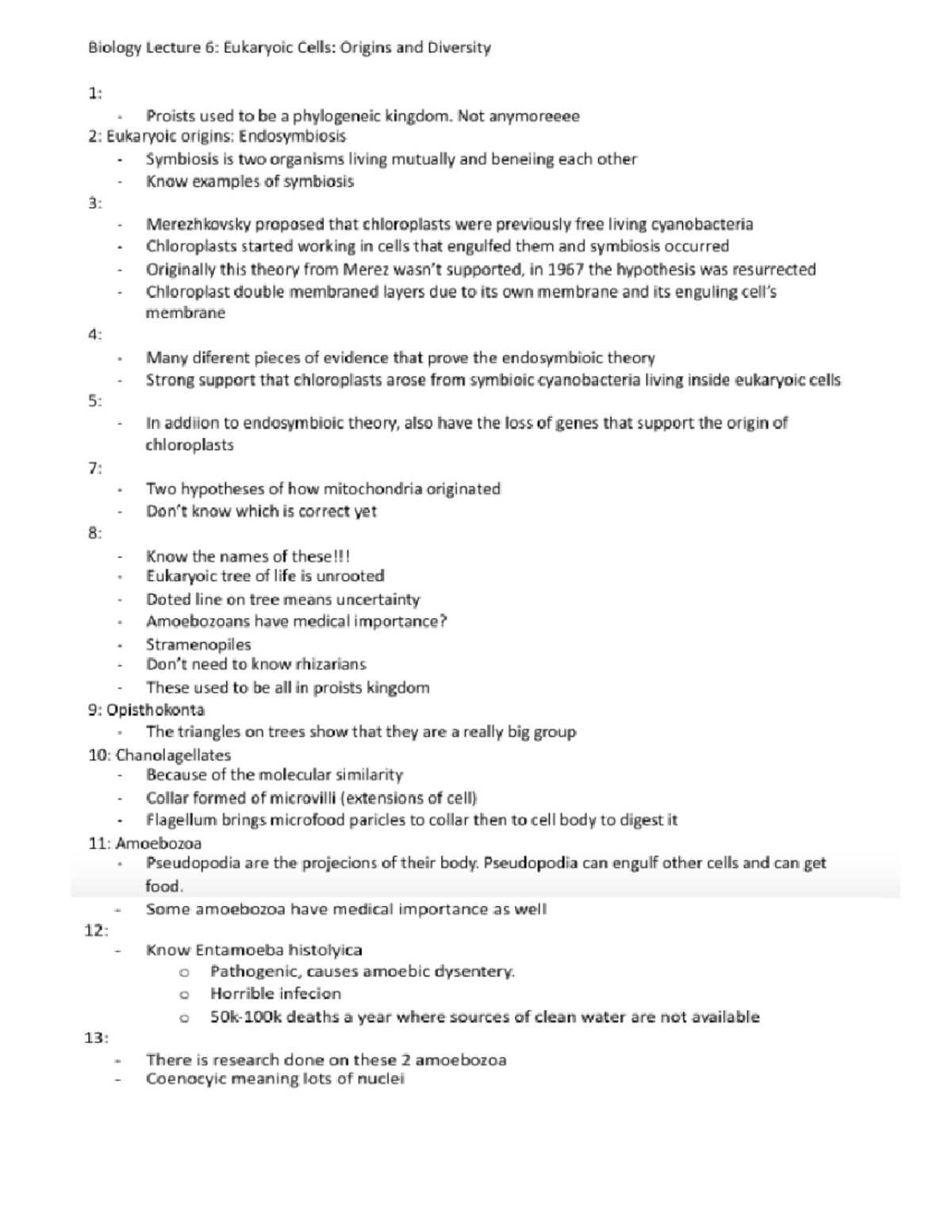 Biology Lectures 7-9 - Lecture notes 7-9 - BIOL1020U - Studocu