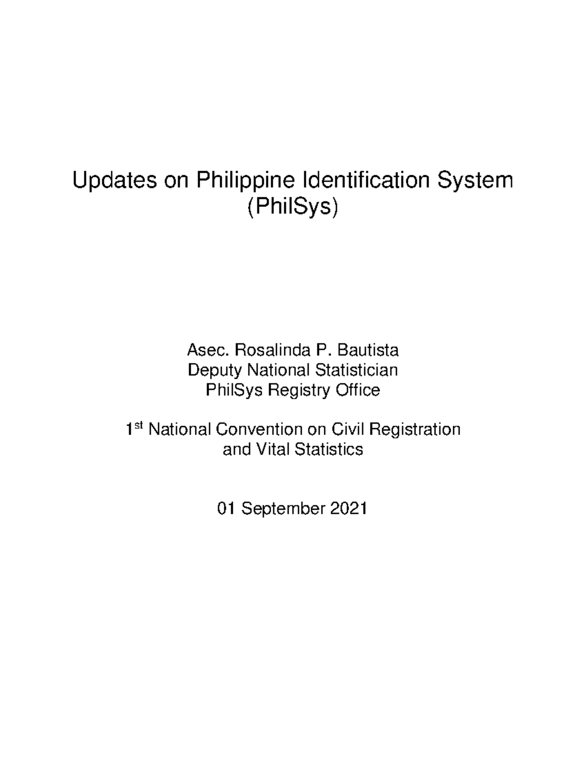PM Session 5 Updates on Philippine Identification System (Philsys ...