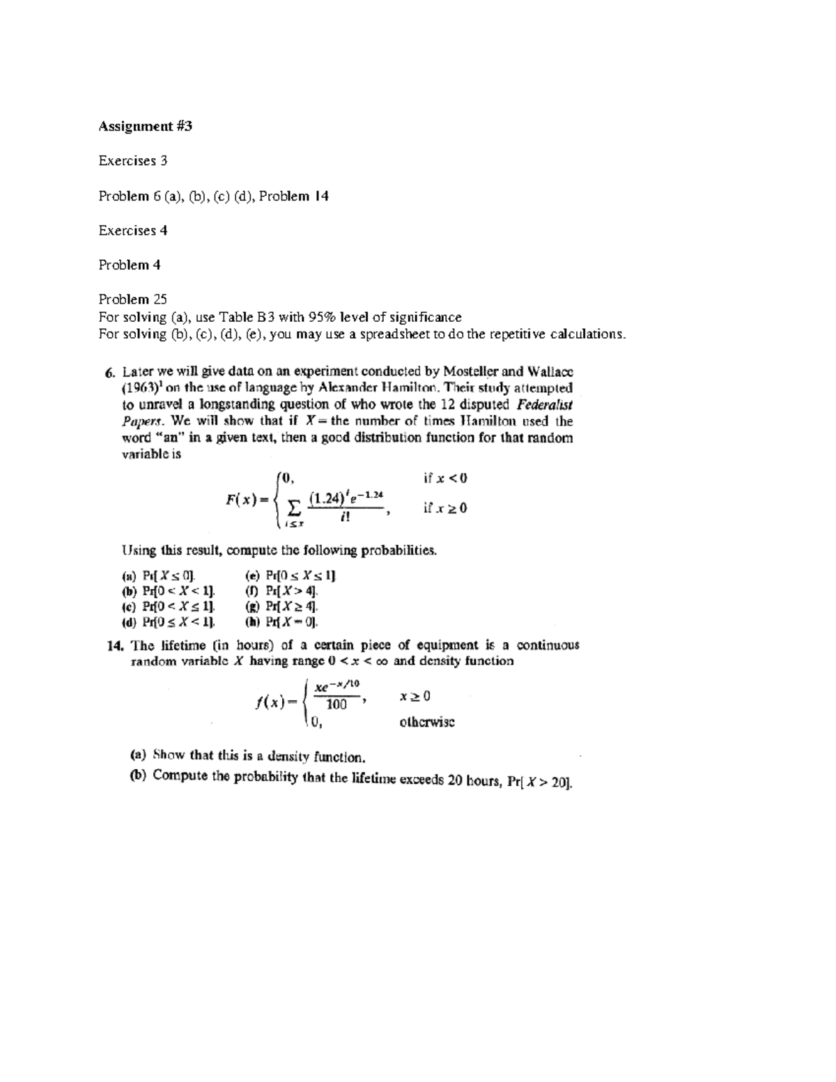Assigmt 3 - Assignement - MIAE 380 - Assignment # Exercises 3 Problem 6 (a), (b), (c) (d ...