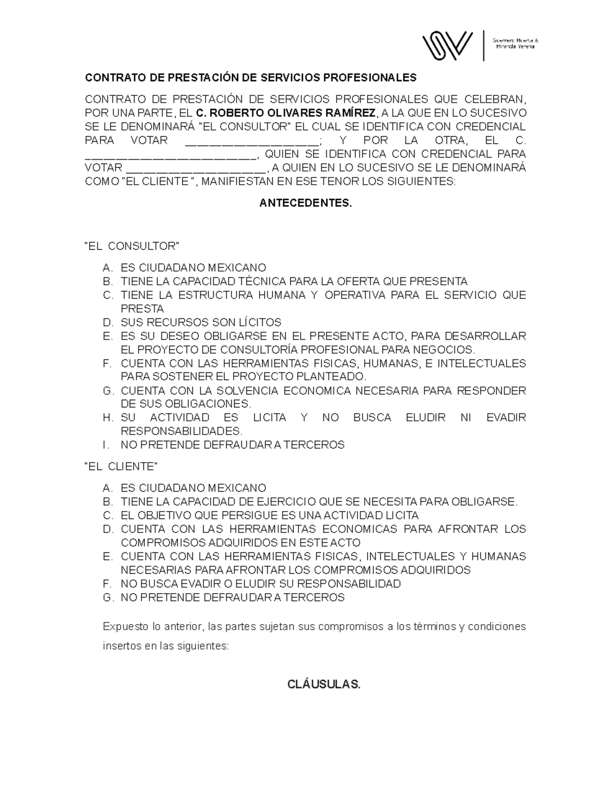 Contrato chef luisa 135 trasp y proyecto - CONTRATO DE PRESTACIÓN DE ...