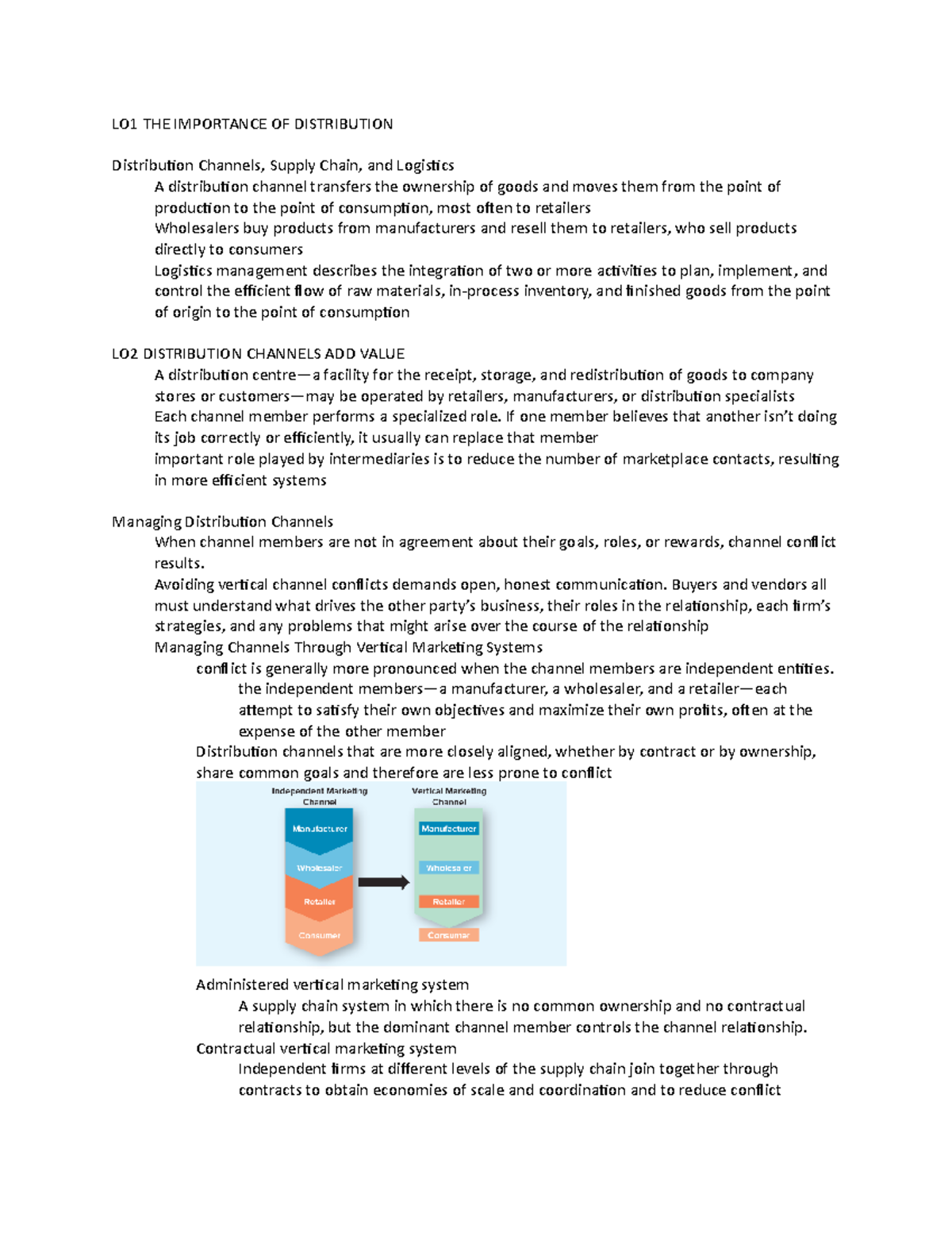 Chapter 12 - LO1 THE IMPORTANCE OF DISTRIBUTION Distribution Channels ...