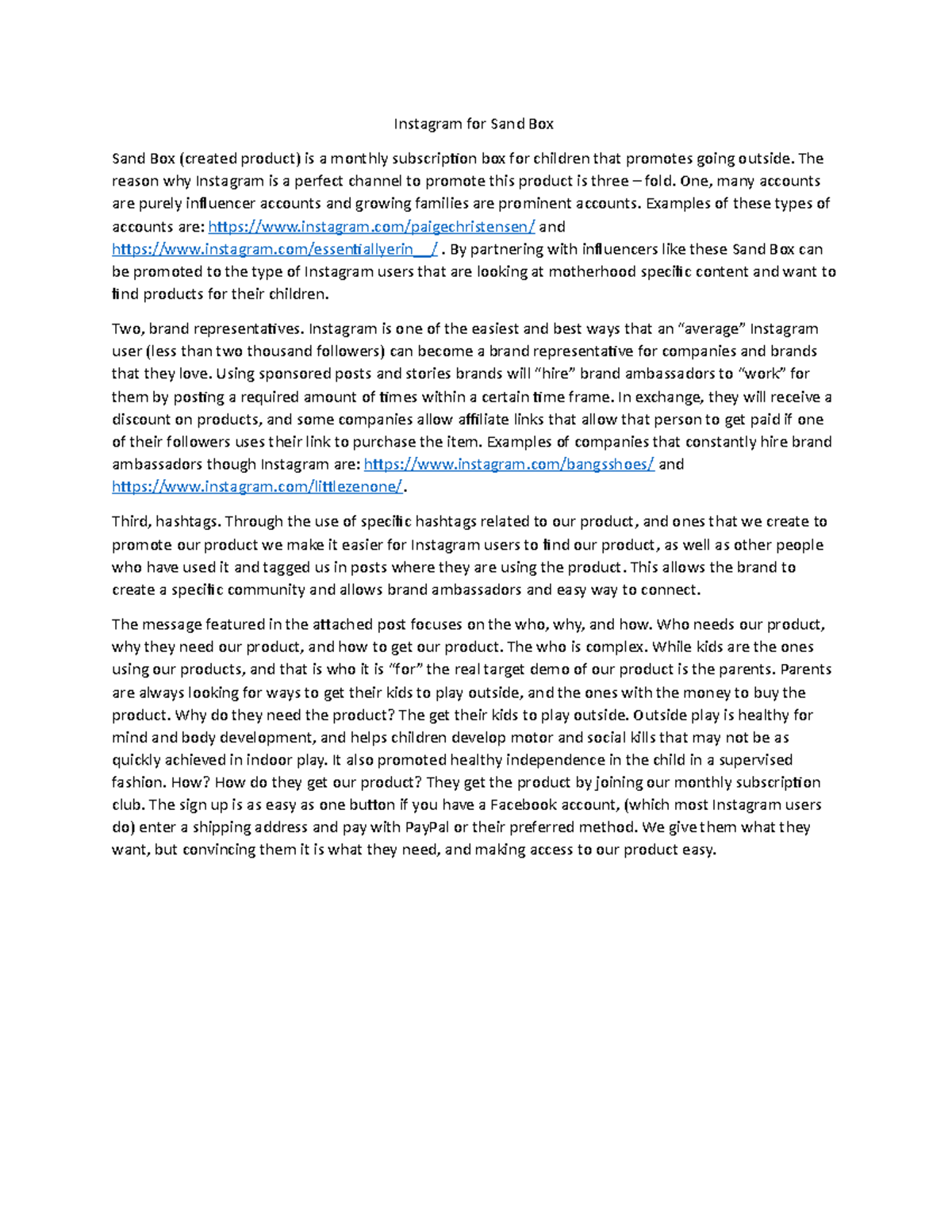 Instagram Channel Assignment - Instagram for Sand Box Sand Box (created ...