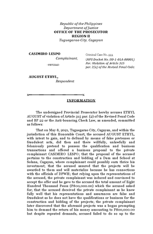 Resolution - evidence - Republic of the Philippines Department of ...