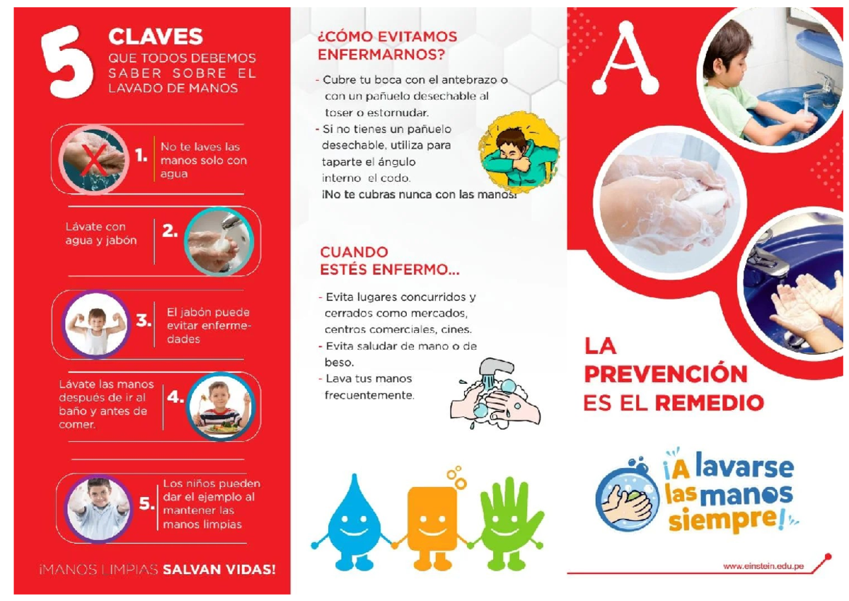Triptico lavado de manos - 5 CLAVES EVITAMOS QUE TODOS DEBEMOS ENFERMARNOS? SABER SOBRE EL Cubre ...