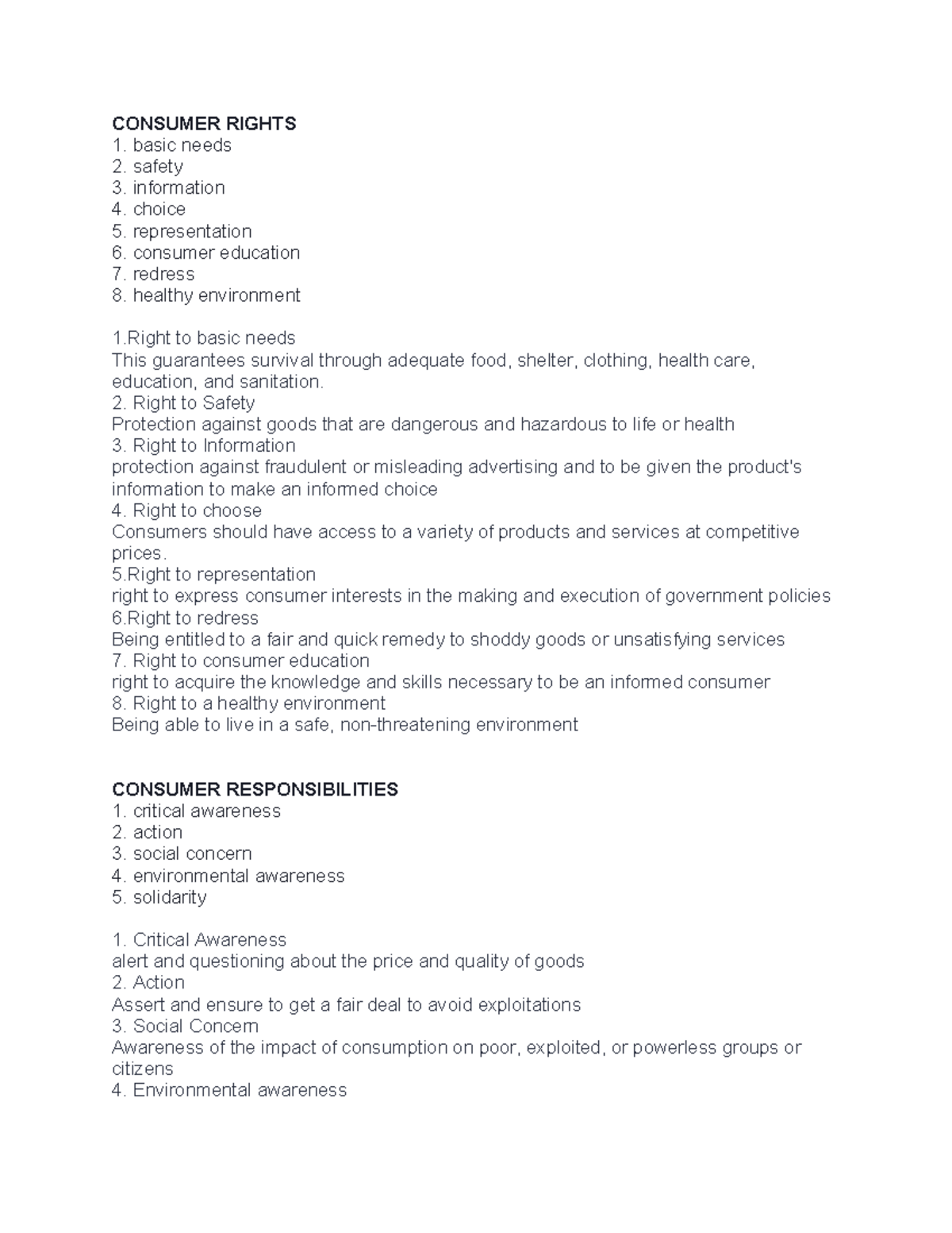 Reviewer 3 - consumer rights and responsibilities - CONSUMER RIGHTS ...
