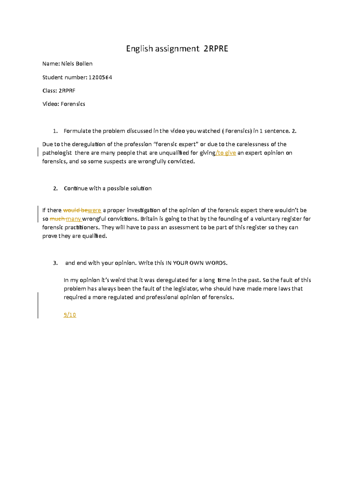 Niels Bollen forensics - English assignment 2RPRE Name: Niels Bollen ...