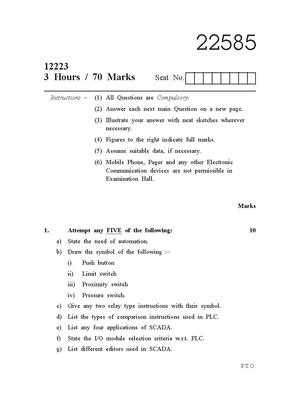 22585 Winter 2023 - Question paper of plc programming and SCADA - P.T ...