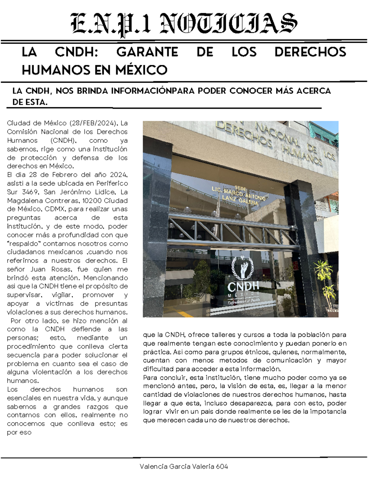 CNDH REPORTE ACERCA DE CNDH - E.N.P NOTICIAS LA CNDH: GARANTE DE LOS ...