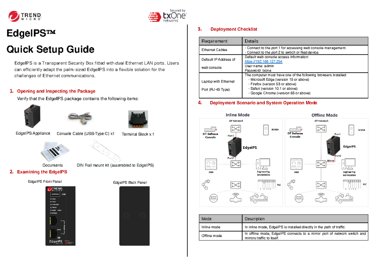 Eips 1 - red - EdgeIPS Quick Setup Guide EdgeIPS is a Transparent ...