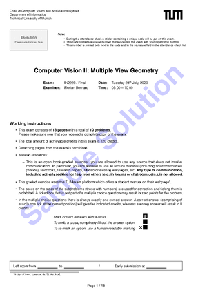 Assignment cv2 endterm - " " ####### Chair of Computer Vision & Artificial - Studocu