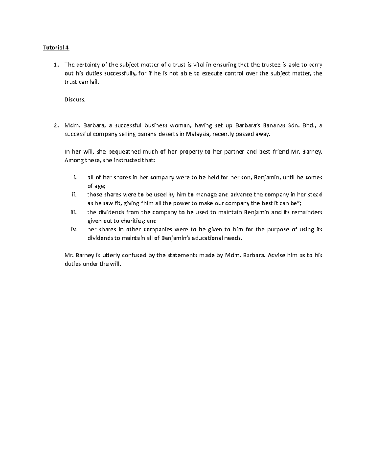 380559 Tutorial 4 - cvsdvwe as - Tutorial 4 1. The certainty of the ...