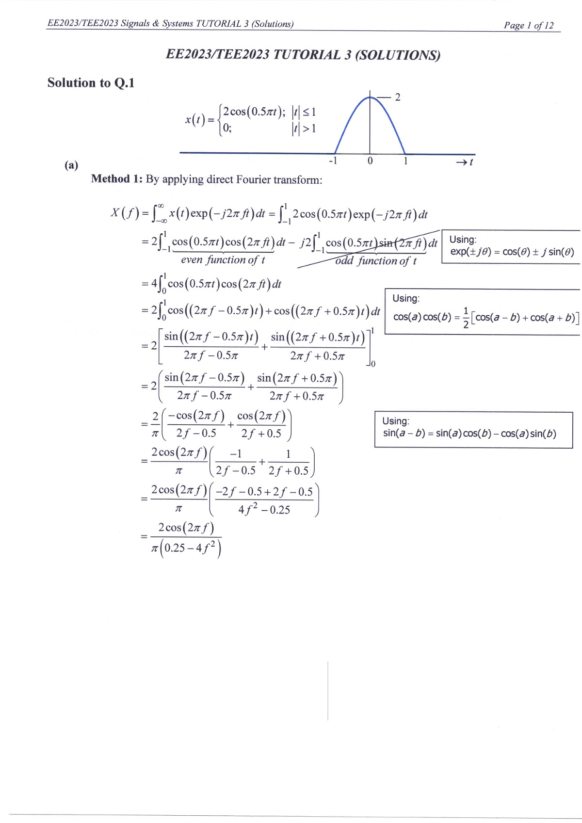 Tutorial 3 (Solutions) - EE2023 - Studocu