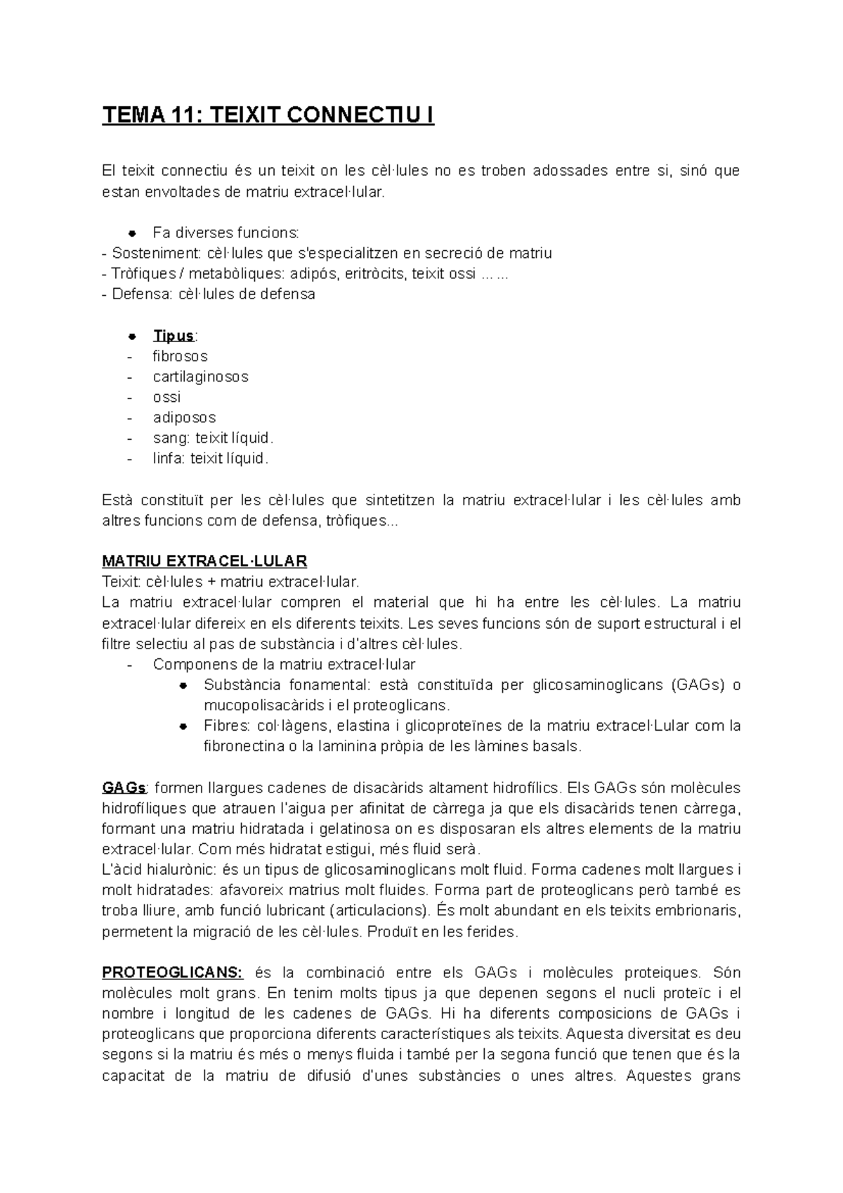 TEMA 11 Teixit Connectiu - Microbiologia - UdG - Studocu