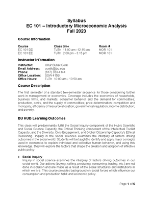 ECON EC 101 Midterm 1 studyguide - EC 101 Midterm #1 Studyguide Chapter 1 : Economics : the ...