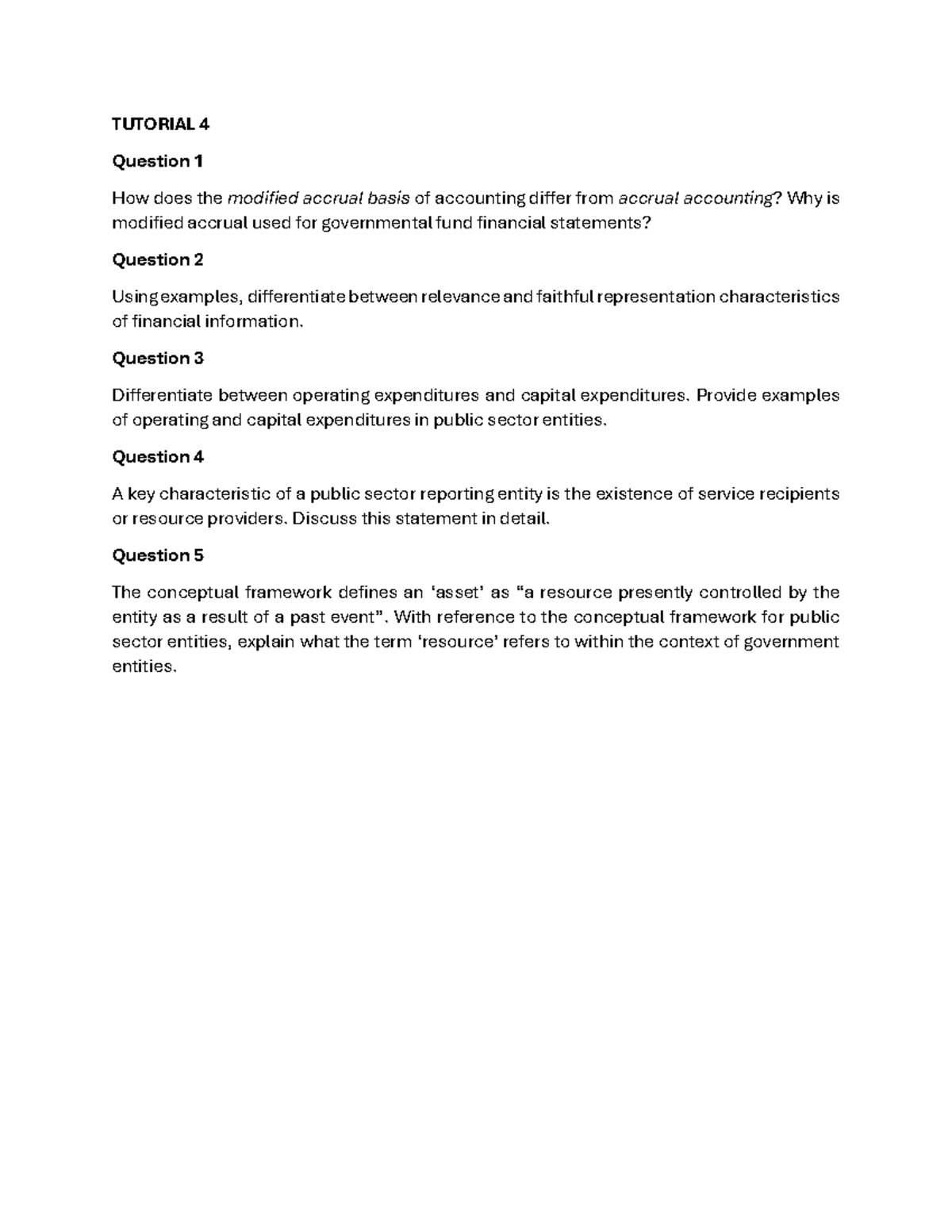 Tutorial 4 - AFNP - TUTORIAL 4 Question 1 How does the modified accrual ...