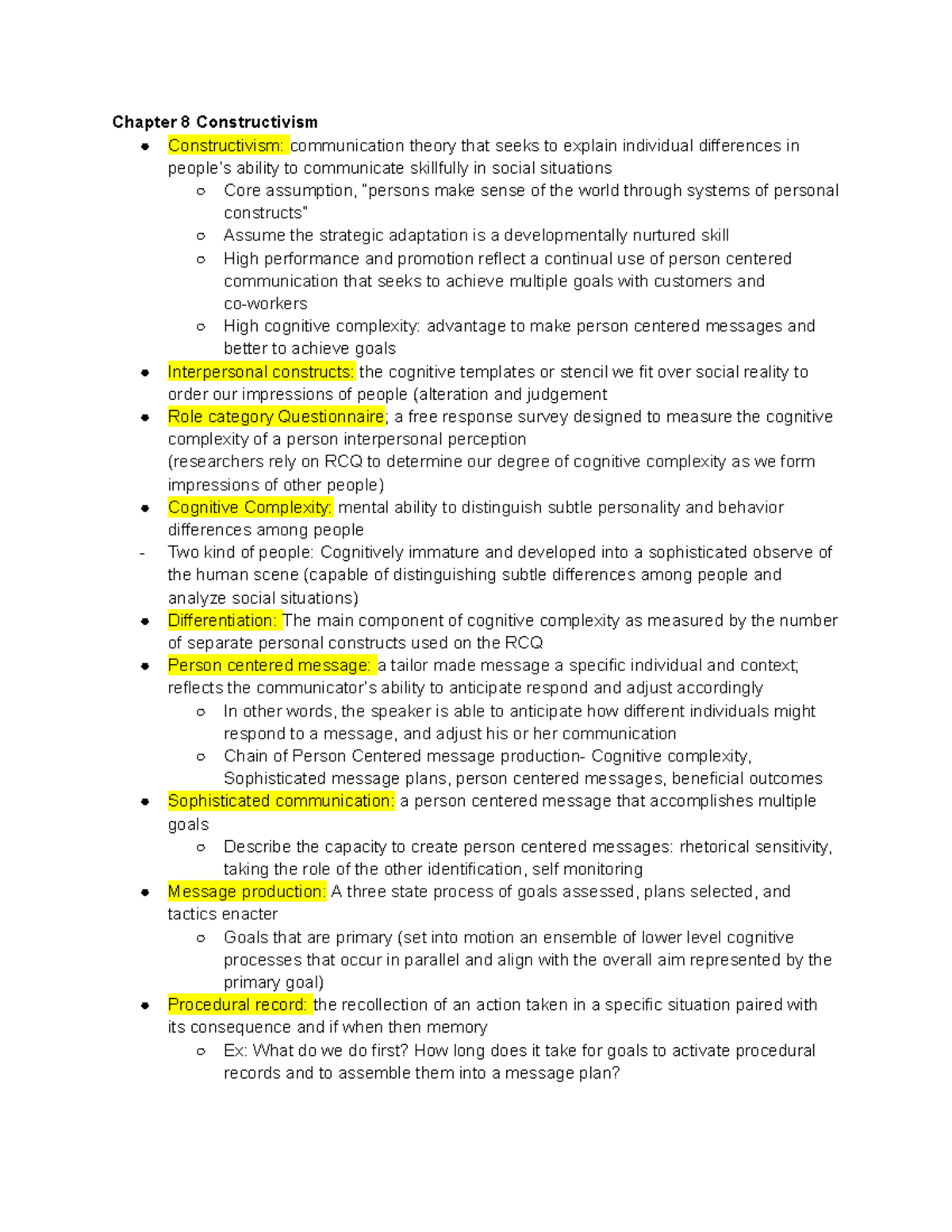 CMN 101 Y pt - Lecture notes and examples - Chapter 8 Constructivism ...