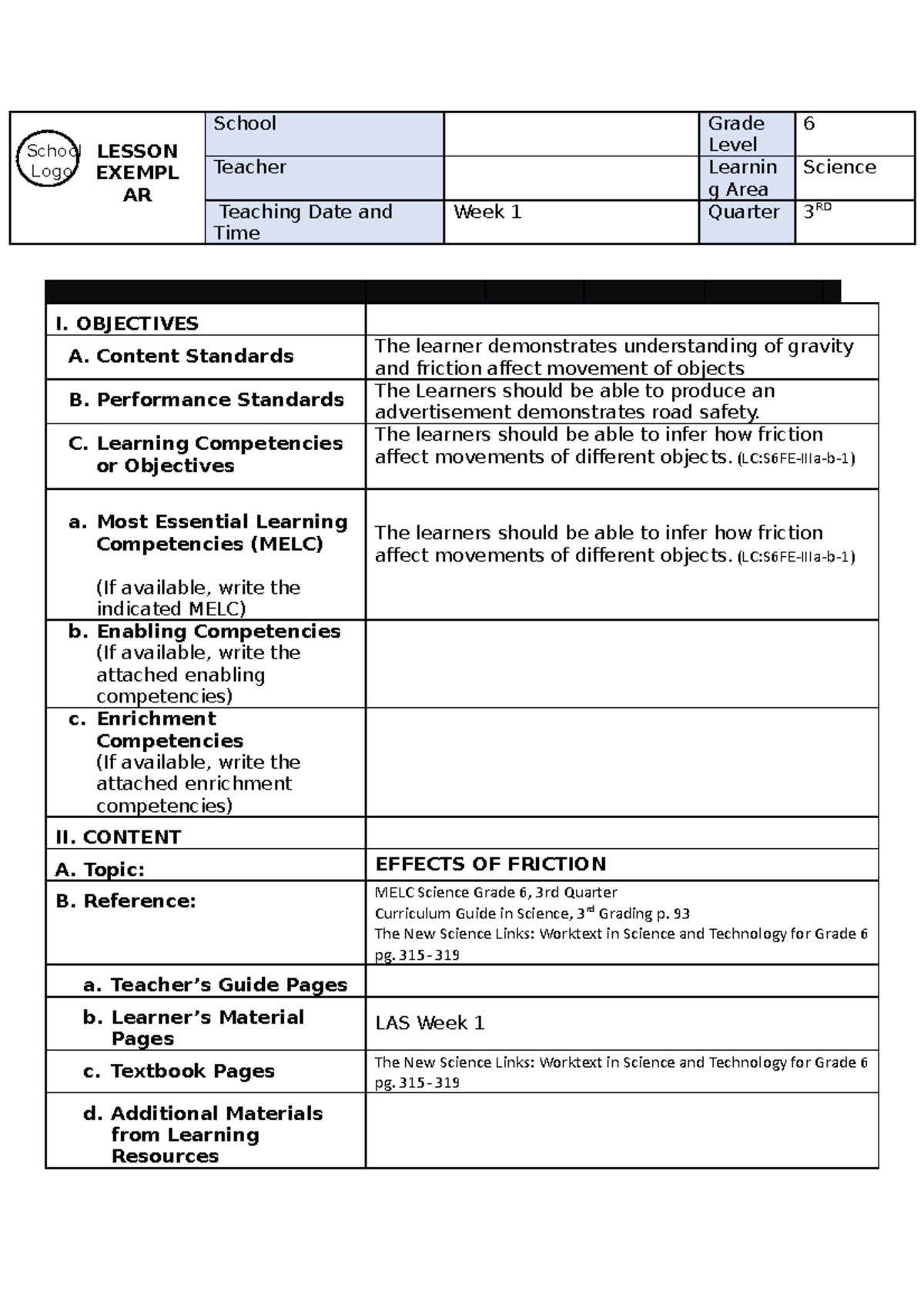 Q3- Science 6 WITH Annotation - School Grade Level 6 Teacher Learnin g ...