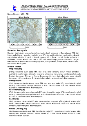 MS 2 - Hasil Pengukuran Terukur Batas Formasi Penosogan dan Formasi ...