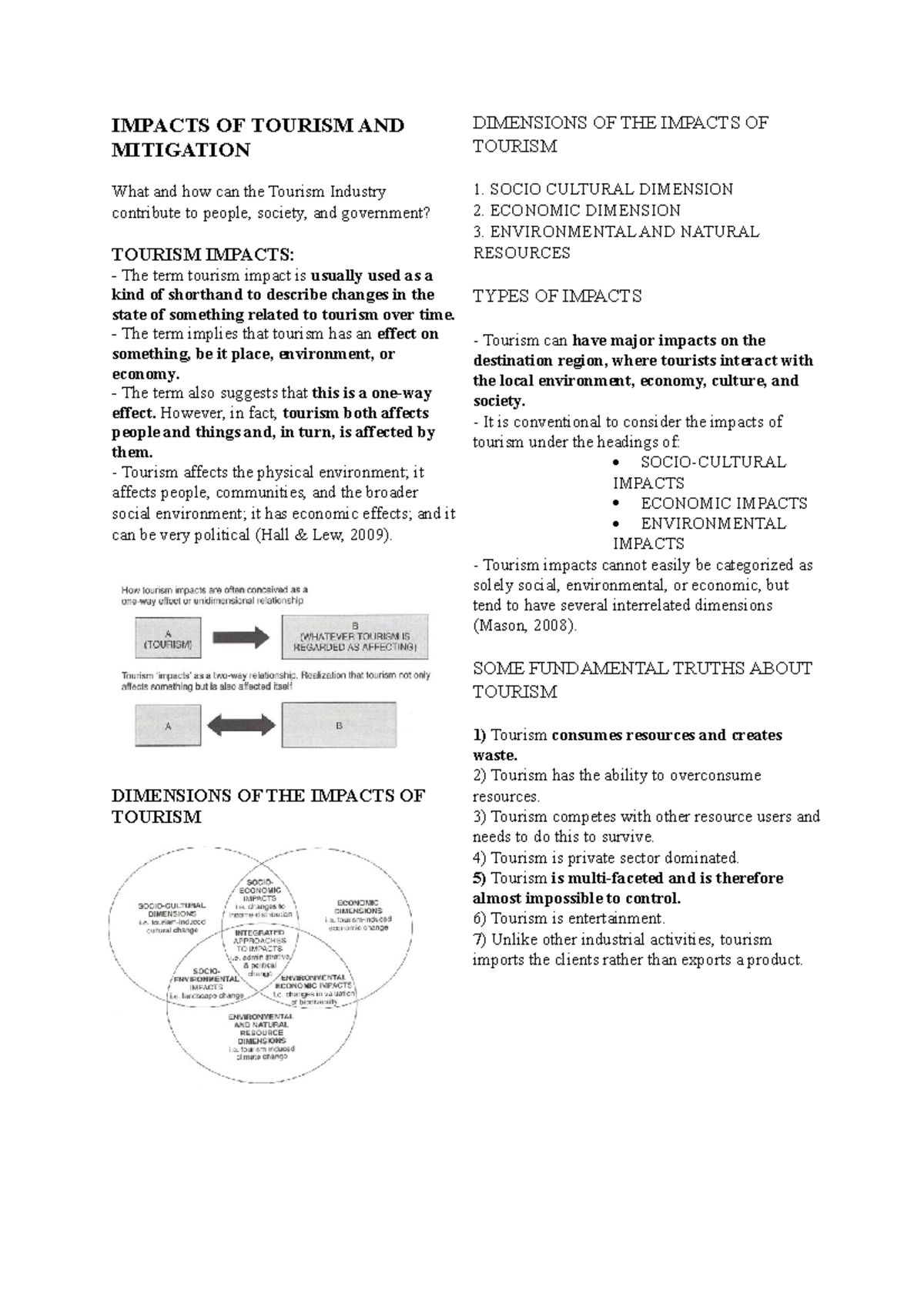 Impact OF Tourism - IMPACTS OF TOURISM AND MITIGATION What and how can ...