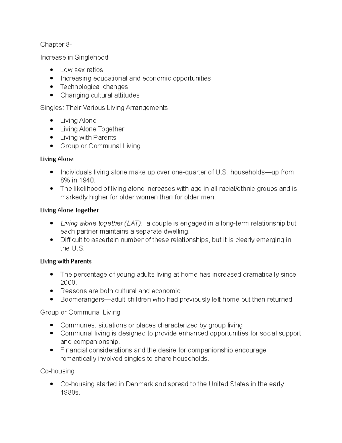 Singlehood and living arrangements - Chapter 8- Increase in Singlehood ...