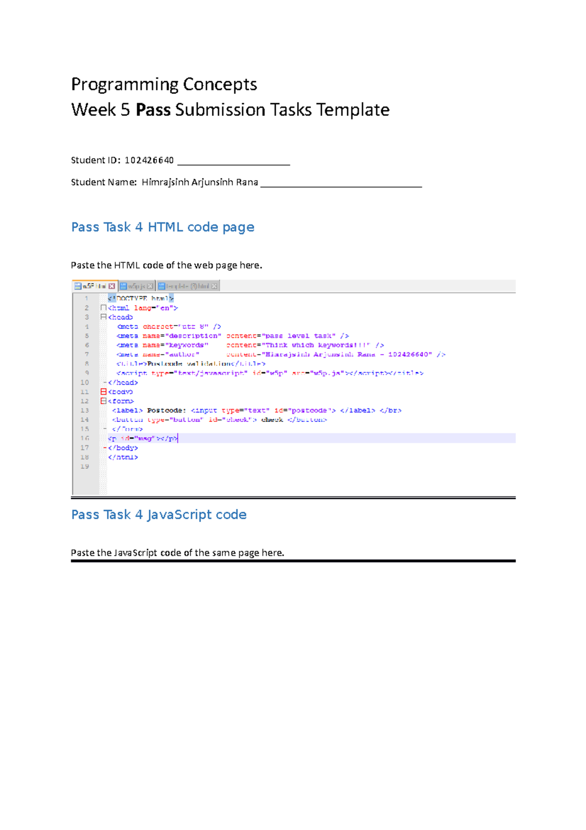 W05P - pass - Programming Concepts Week 5 Pass Submission Tasks ...