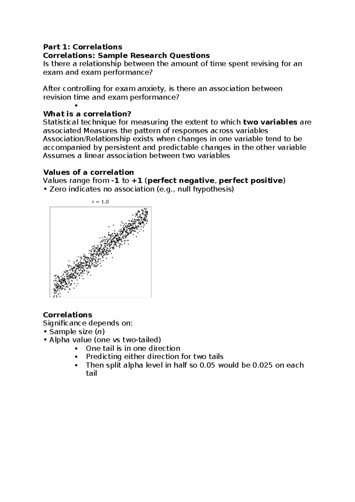 Linear regression and correlation - Part 1: Correlations Correlations: Sample Research Questions ...