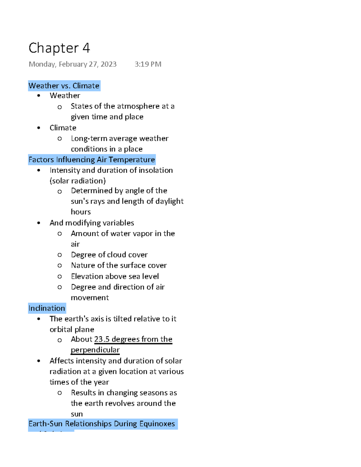 Chapter 4-3 - Professor Nick Hill - Weather vs. Climate Weather States ...