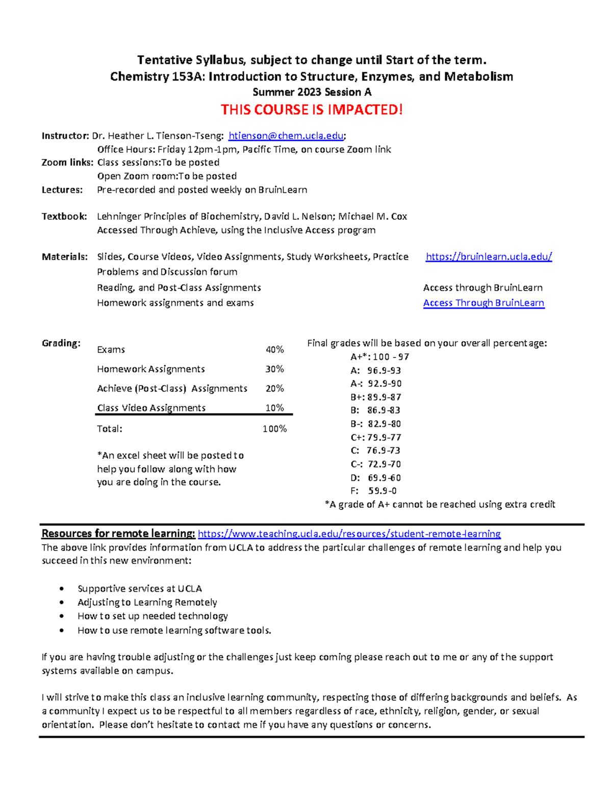 153A Syllabus Summer session A 2023-tentative - Tentative Syllabus ...