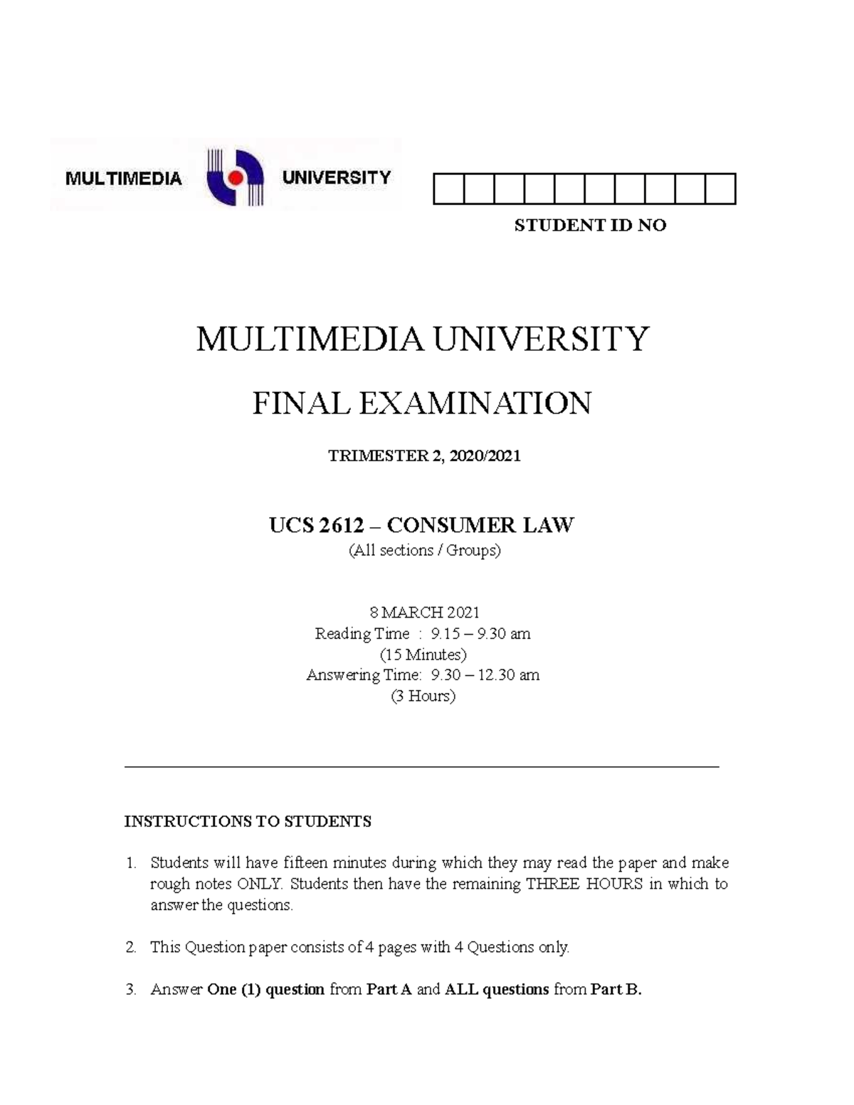 TRI (2) 20 - all the best - STUDENT ID NO MULTIMEDIA UNIVERSITY FINAL EXAMINATION TRIMESTER 2 ...
