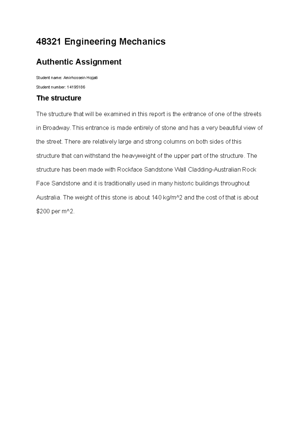 Authentic Assignment - Using a real-world example, prepare a Free Body ...