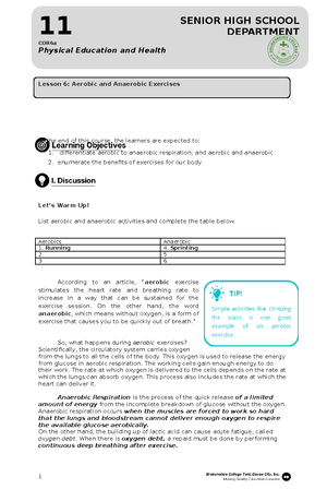 P.E 11 Module 3 - Lecture notes 1 - At the end of this course, the ...