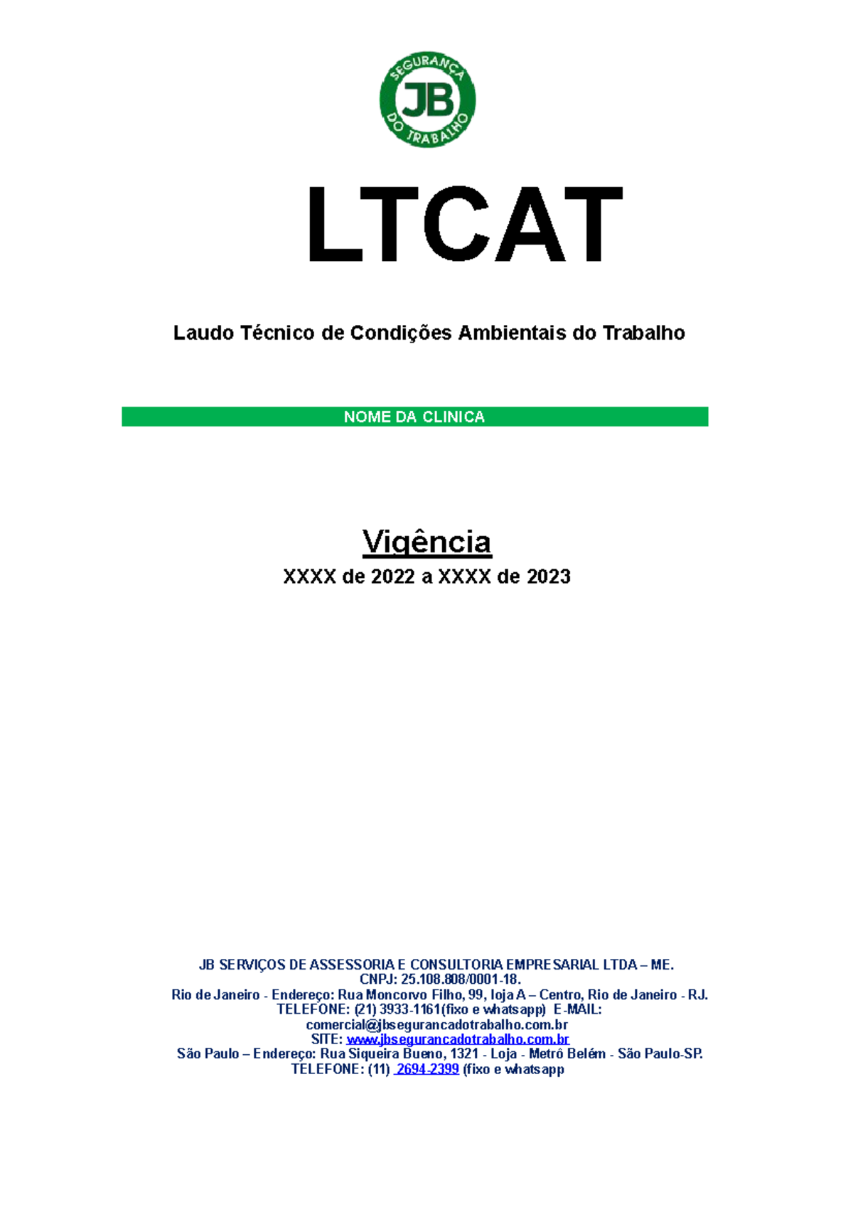 Modelo-DE- Ltcat - LTCAT Laudo Técnico de Condições Ambientais do ...