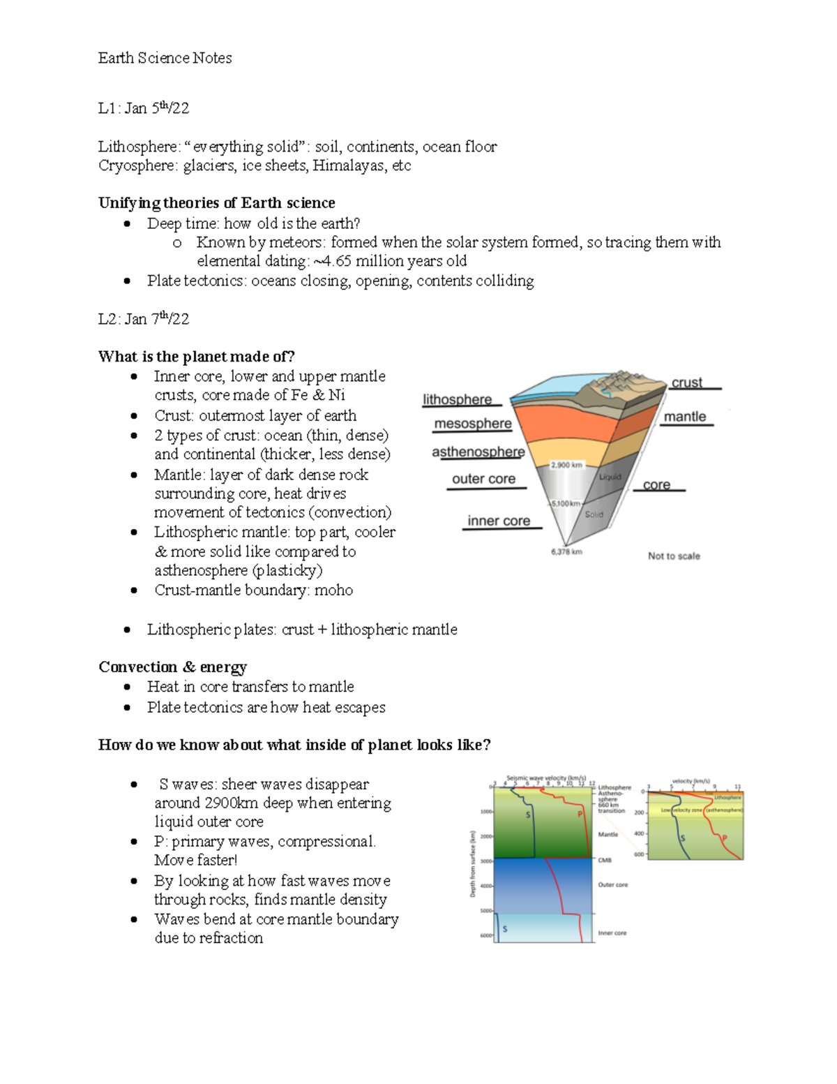 Scie1507 Earth Science 2022 Notes - Earth Science Notes L1: Jan 5th ...