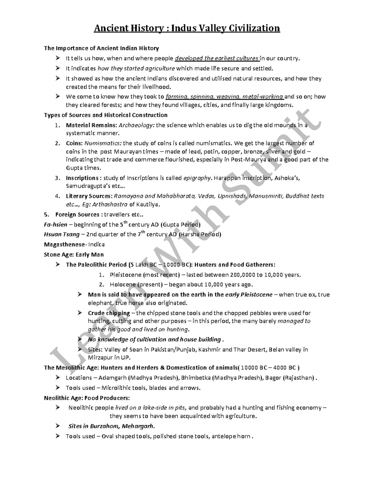 Short Notes OF ALL History - The Importance of Ancient Indian History ...