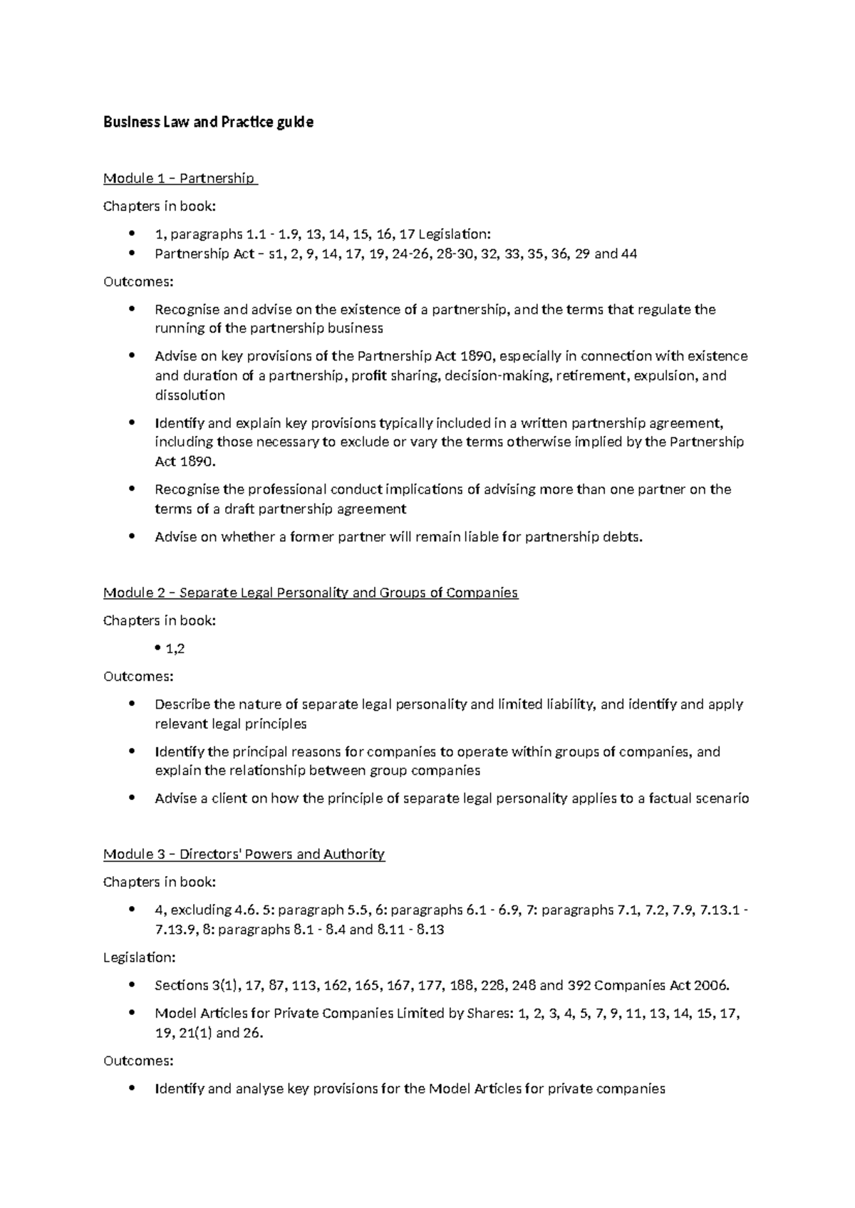 Business Law and Practice guide - Business Law and Practice guide ...