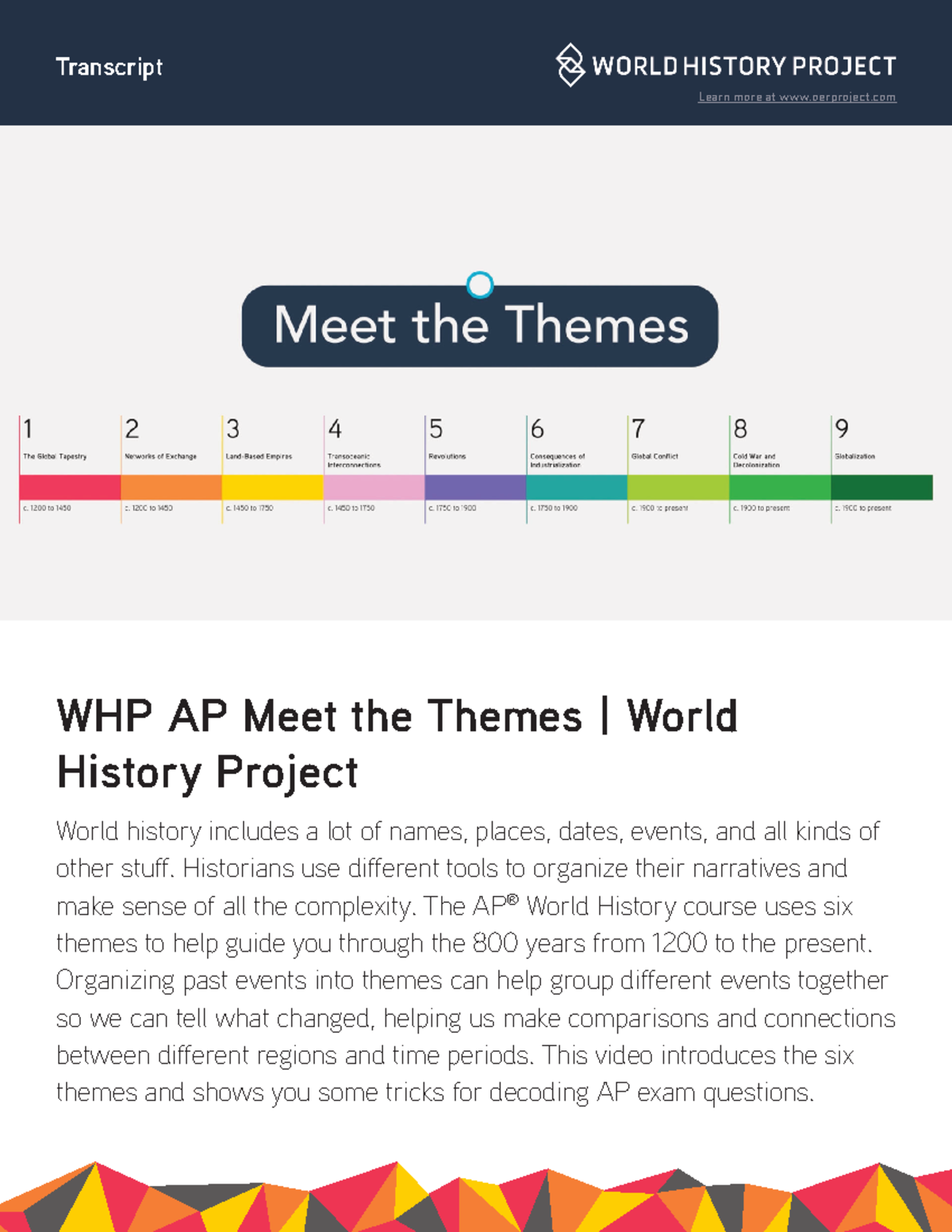 WHP-AP Meet the Themes Transcript - WHP AP Meet the Themes | World ...