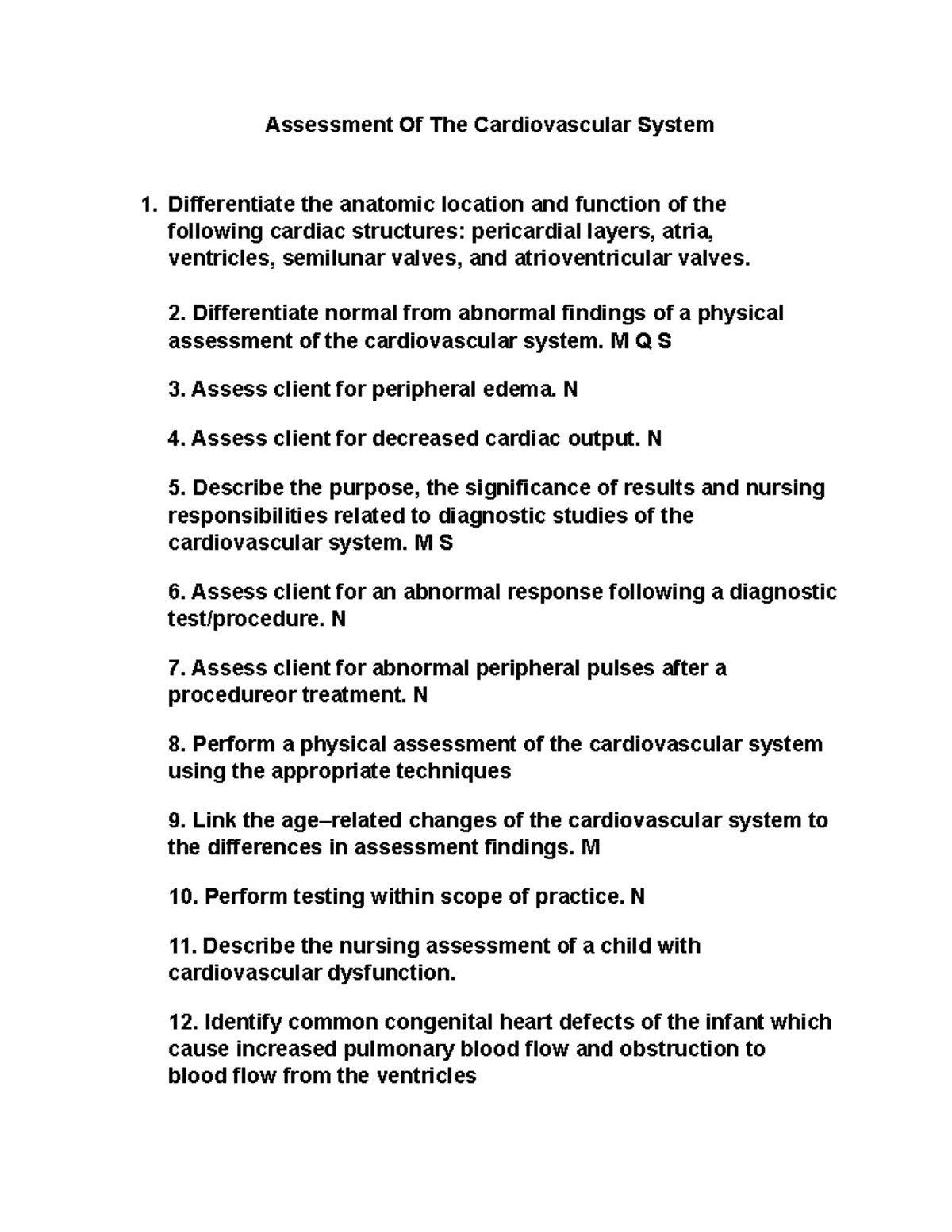 Assessment Of The Cardiovascular System - Assessment Of The ...