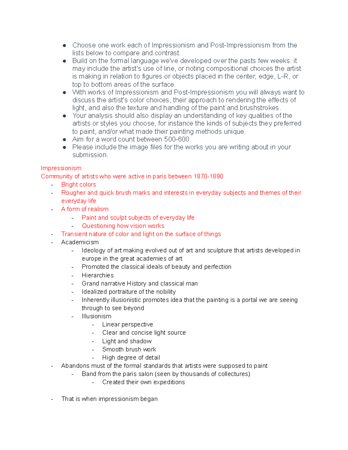 Module 6 - Professor: Matthew J. Trew - Choose one work each of ...