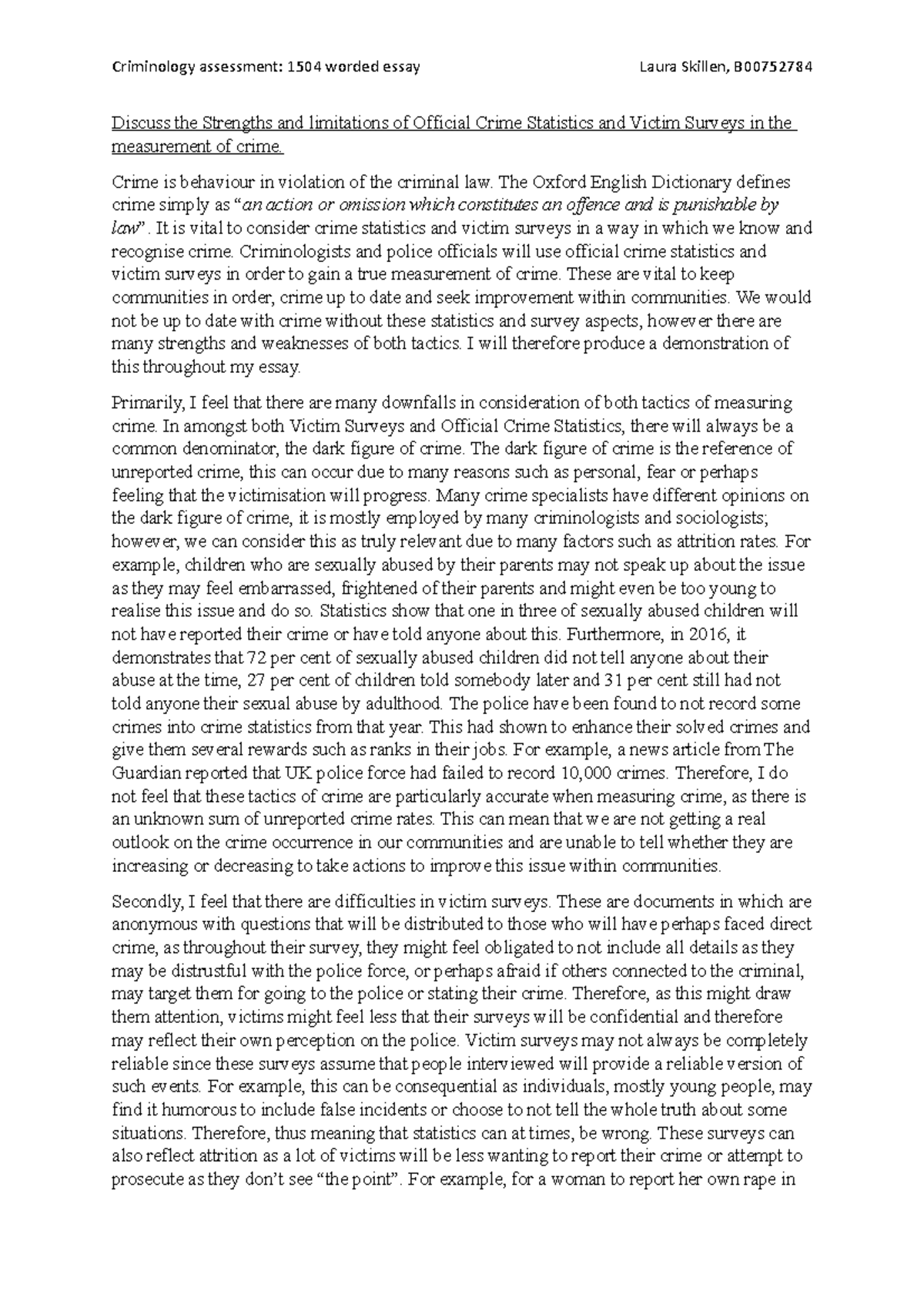 Cyber Crime assessment 2018 - Criminology assessment: 1504 worded essay ...