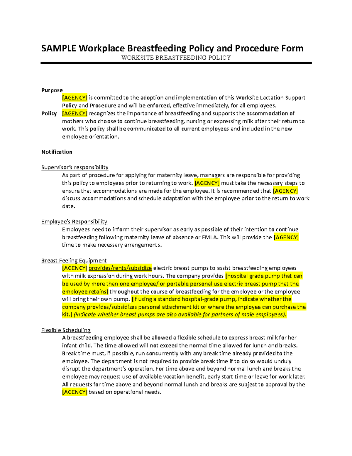 Sample-lactation-policy - SAMPLE Workplace Breastfeeding Policy and ...