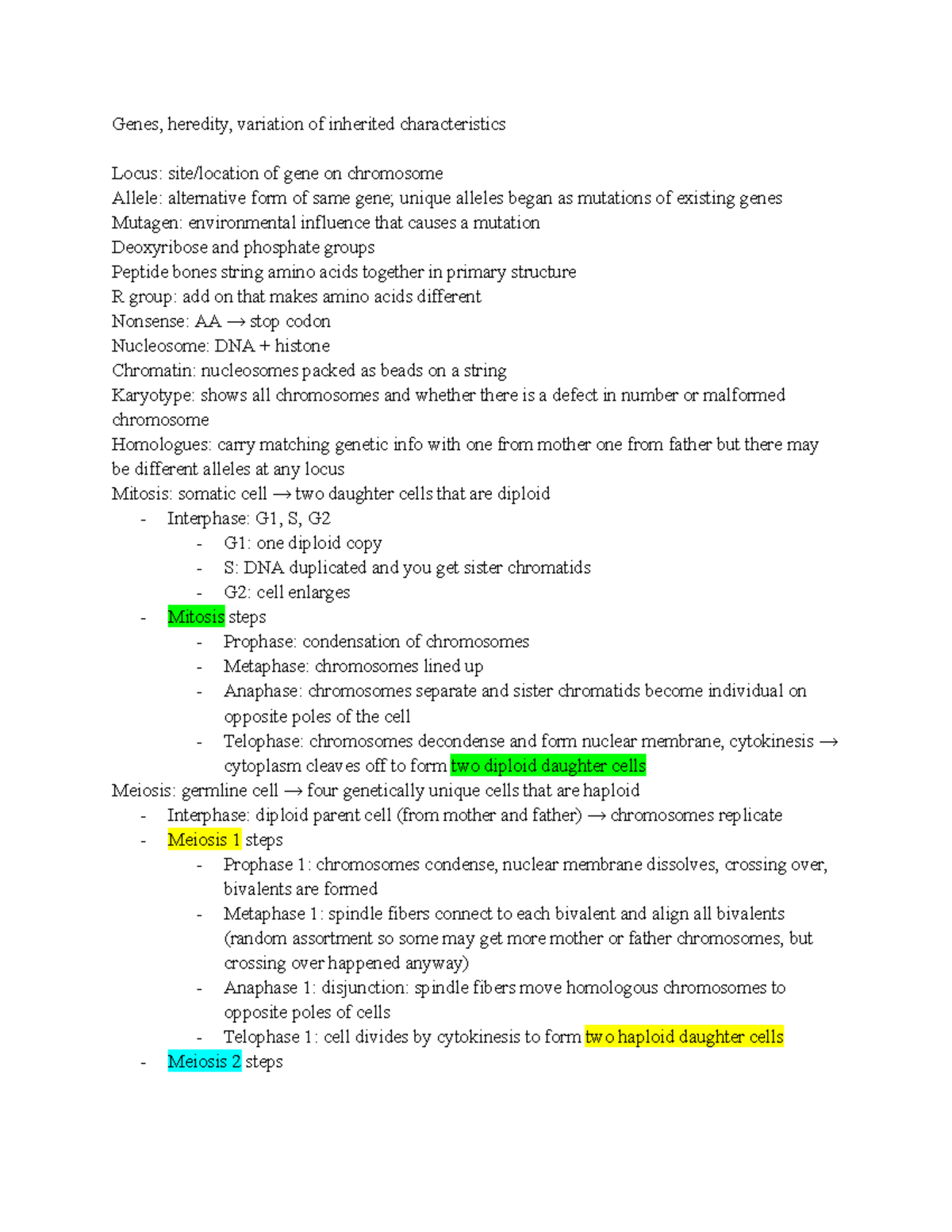 Genetics overview - Genes, heredity, variation of inherited characteristics Locus: site/location ...