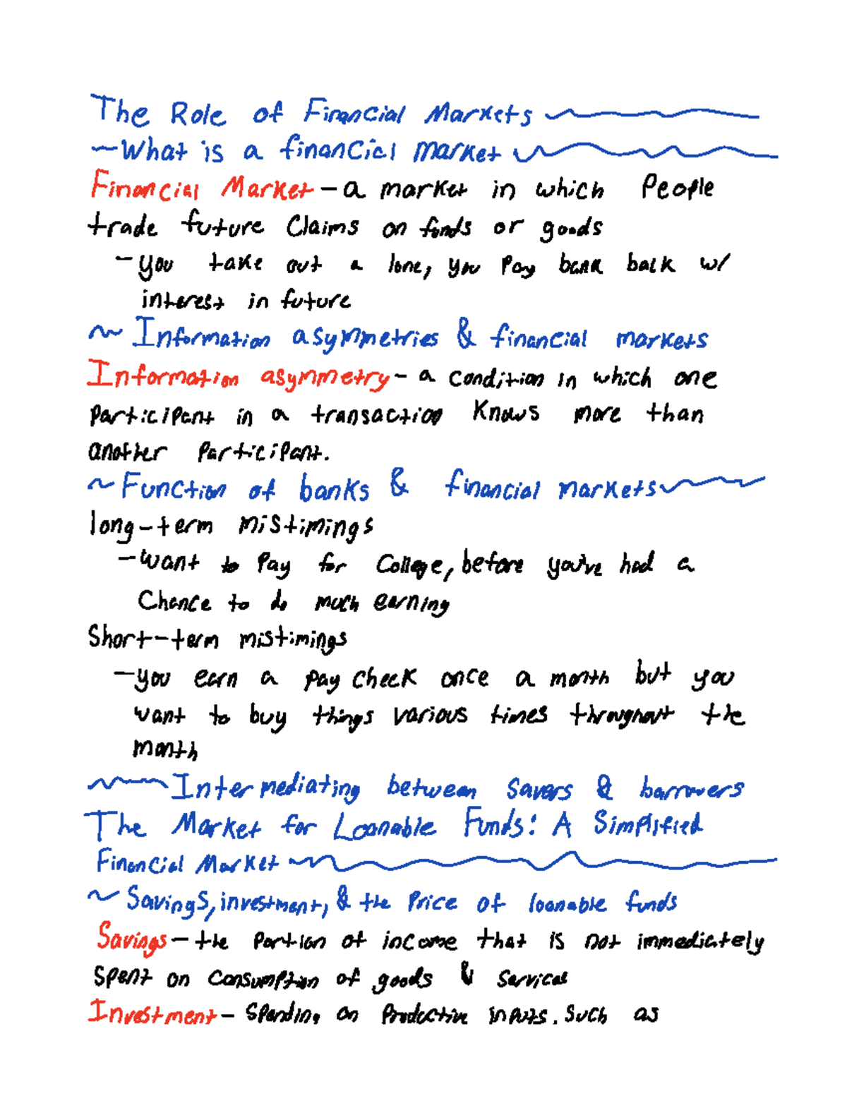 Ch. 14 The Basics of Finance - The Role of Financial Markets What is a ...