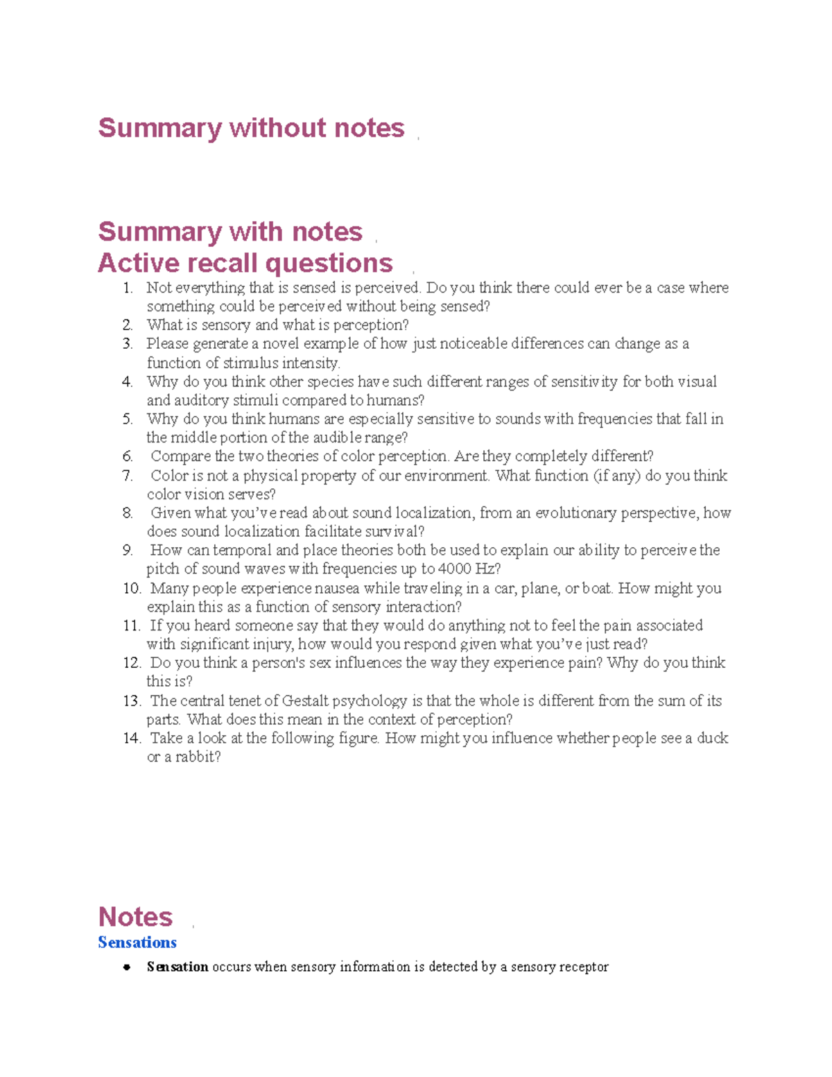 Chapter 5 - From Openstax Psych textbook. Full Condensed notes ...