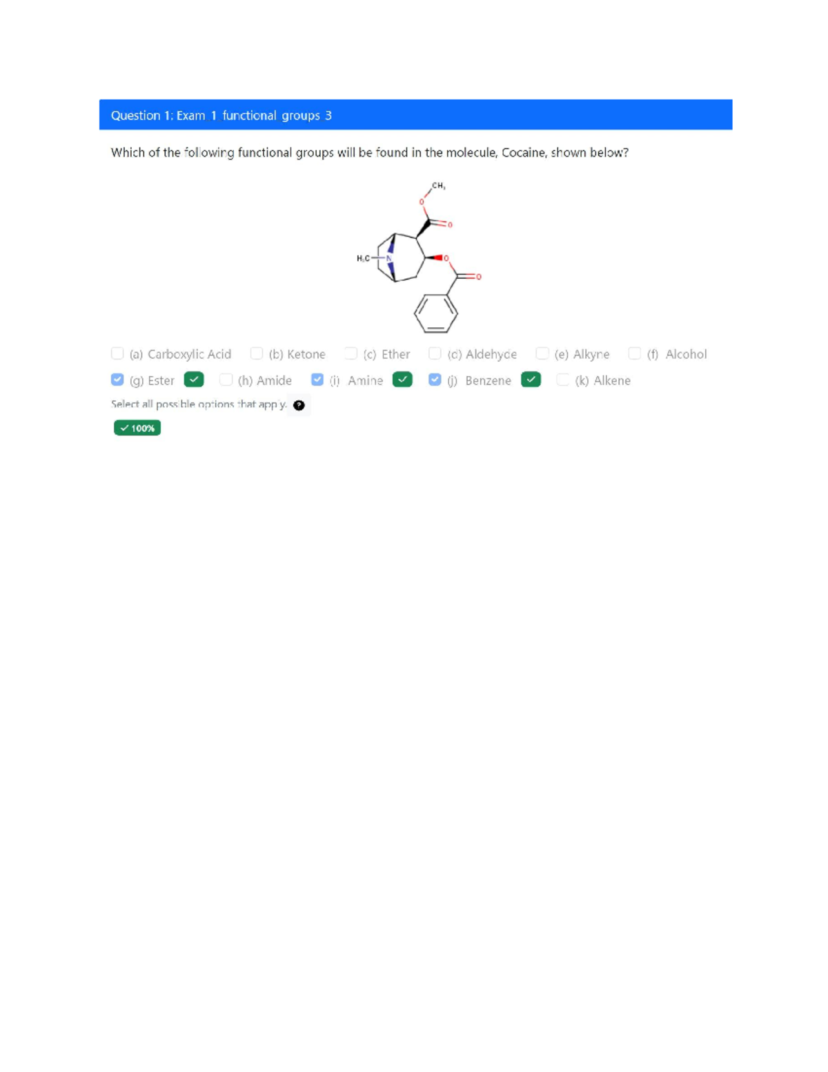 Quiz 1 Question 1 Functional Groups Question 1 Exam1functional 1854