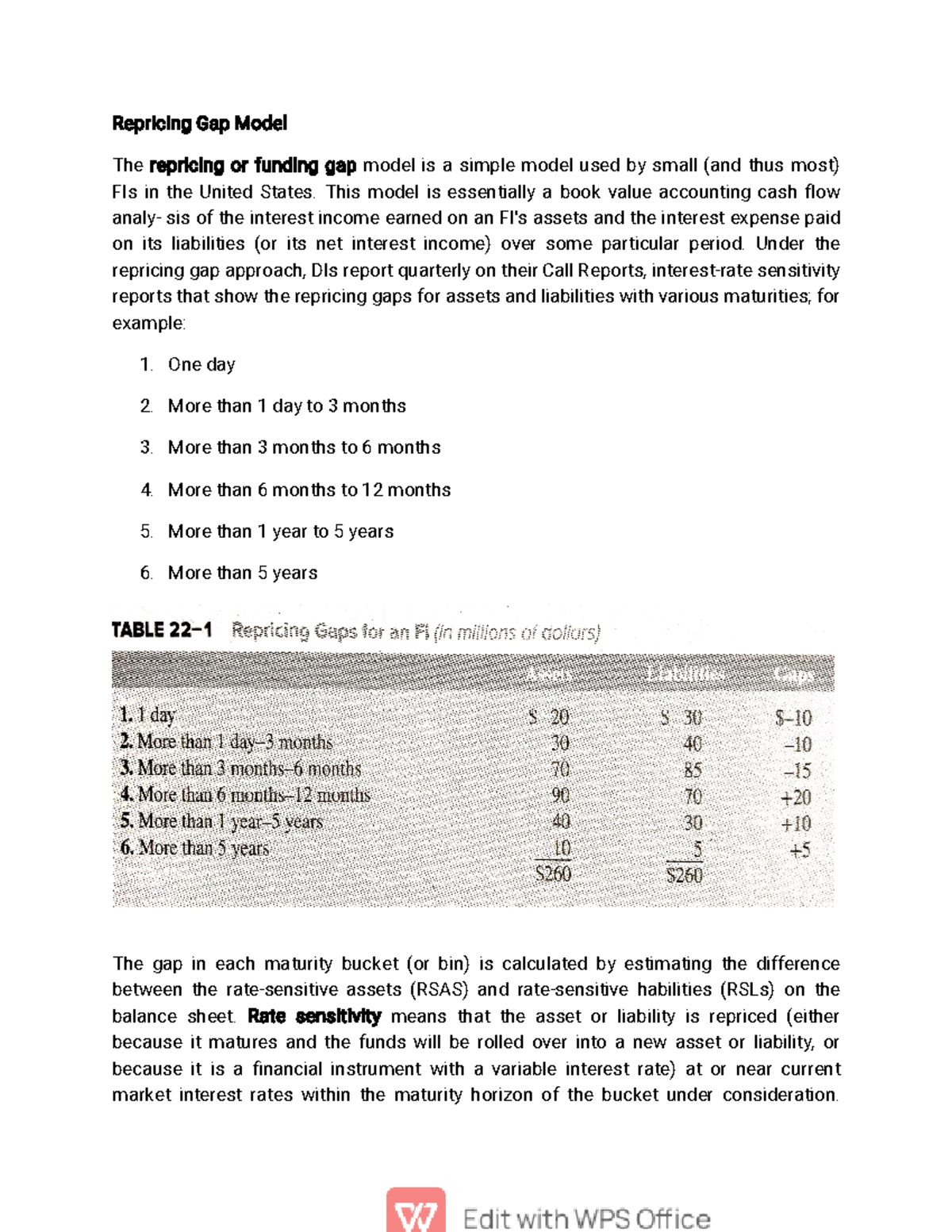 Repricing Gap Model - Seventh Edition of Financial Markets and ...