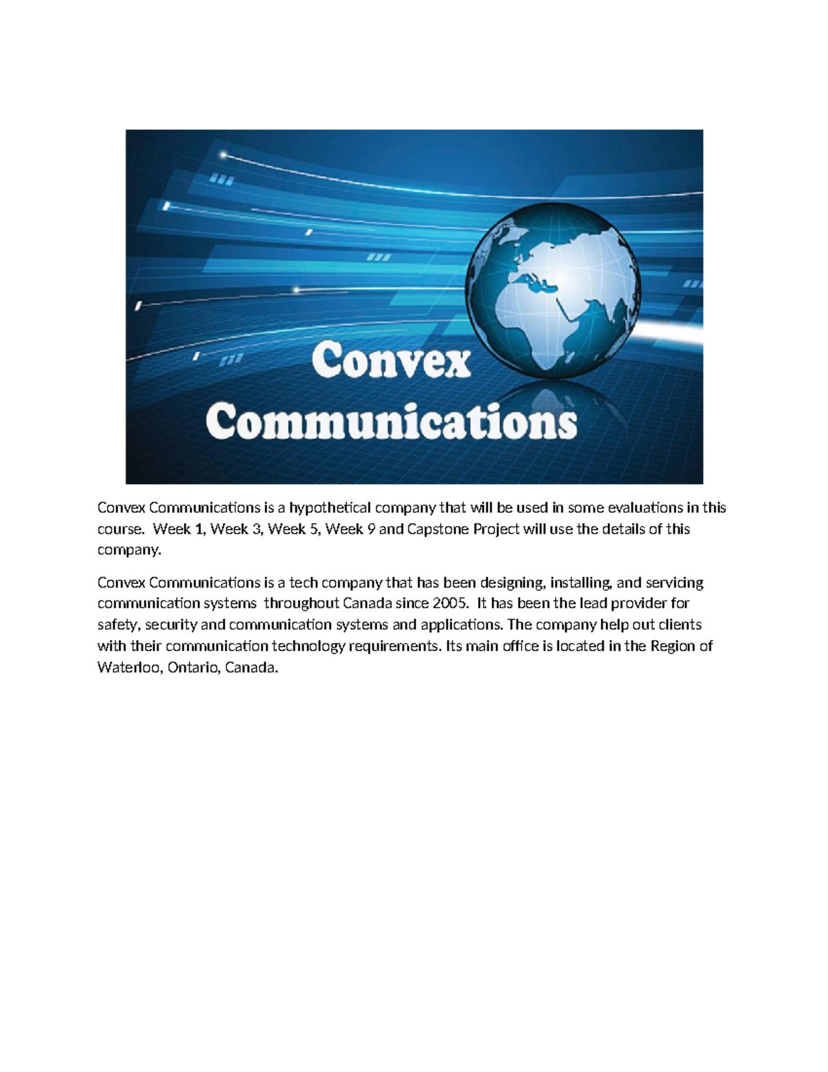 Convex Communications Background - Convex Communications is a ...