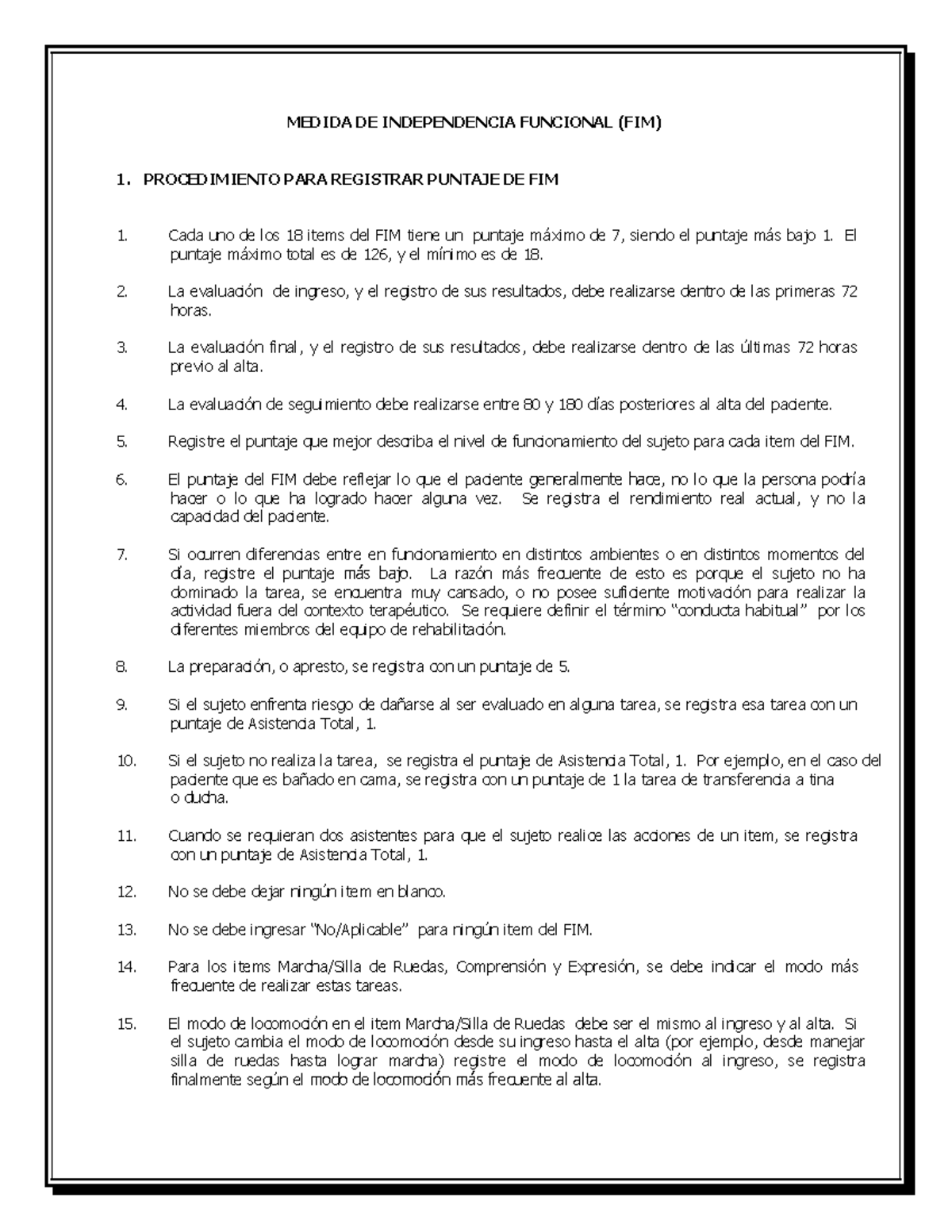 Manual FIM - pauta evaluativa - Intervención infantil - Studocu