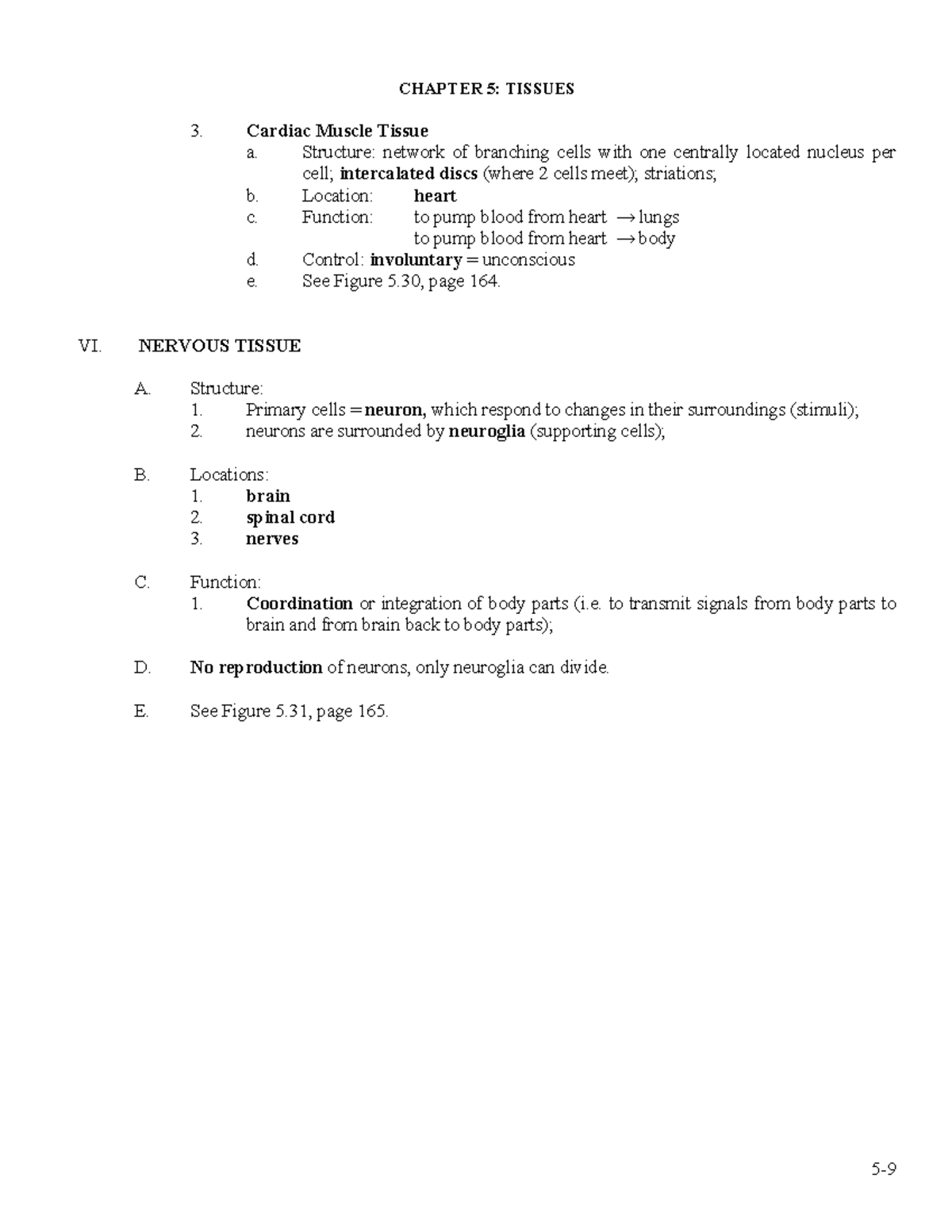 Chapter 5 Tissues notes (dragged) 9 - CHAPTER 5: TISSUES 5- Cardiac ...