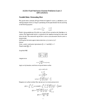 10.301 Fluid Mechanics Practice Problems Set 1 with solutions - Problem 1 Part A Step 1 ...